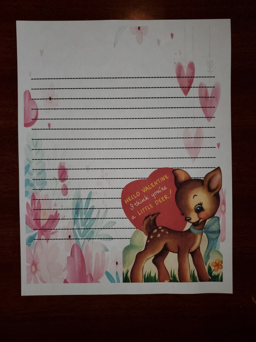 Valentine Lined Stationary Free Valentine Stationery And Writing Paper