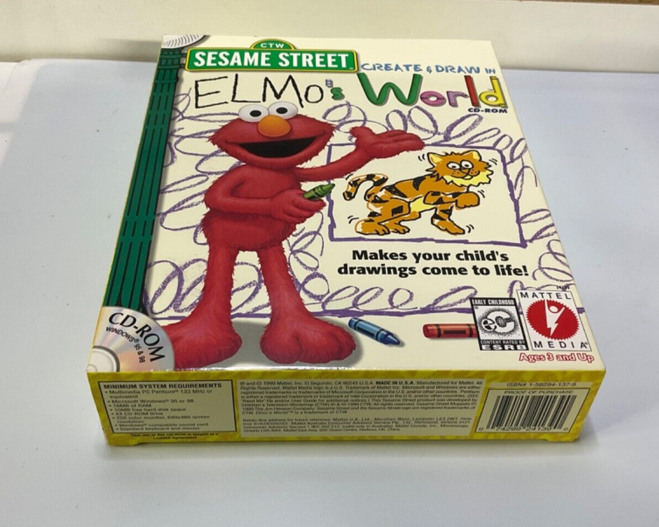 Sesame Street Create & Draw Elmo's World CD-ROM Mattel Windows 95/98 ...