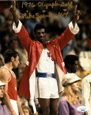 Michael Spinks "Jinx" Signed 8x10 Photo w/ 1976 Olympic Gold JSA COA #5 ...