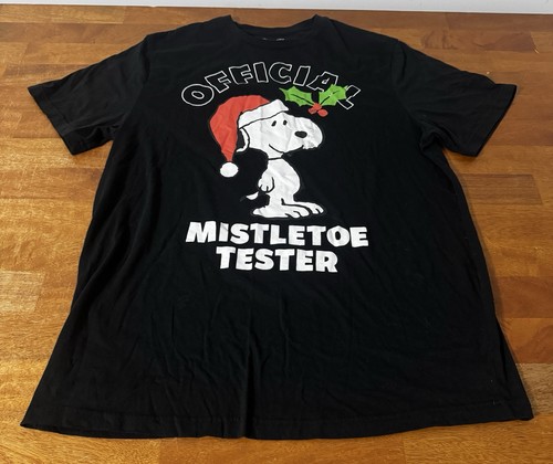 peanuts mistletoe tester T-shirt Christmas Snoopy Men’s Large Holiday ...