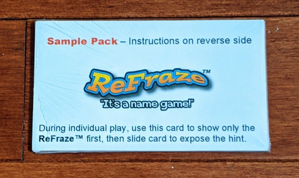 ReFraze It's a Name Game Sample Pack NEW | eBay