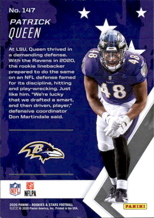 Patrick Queen 2020 Panini Rookies & Stars Rookie Card #147 | eBay