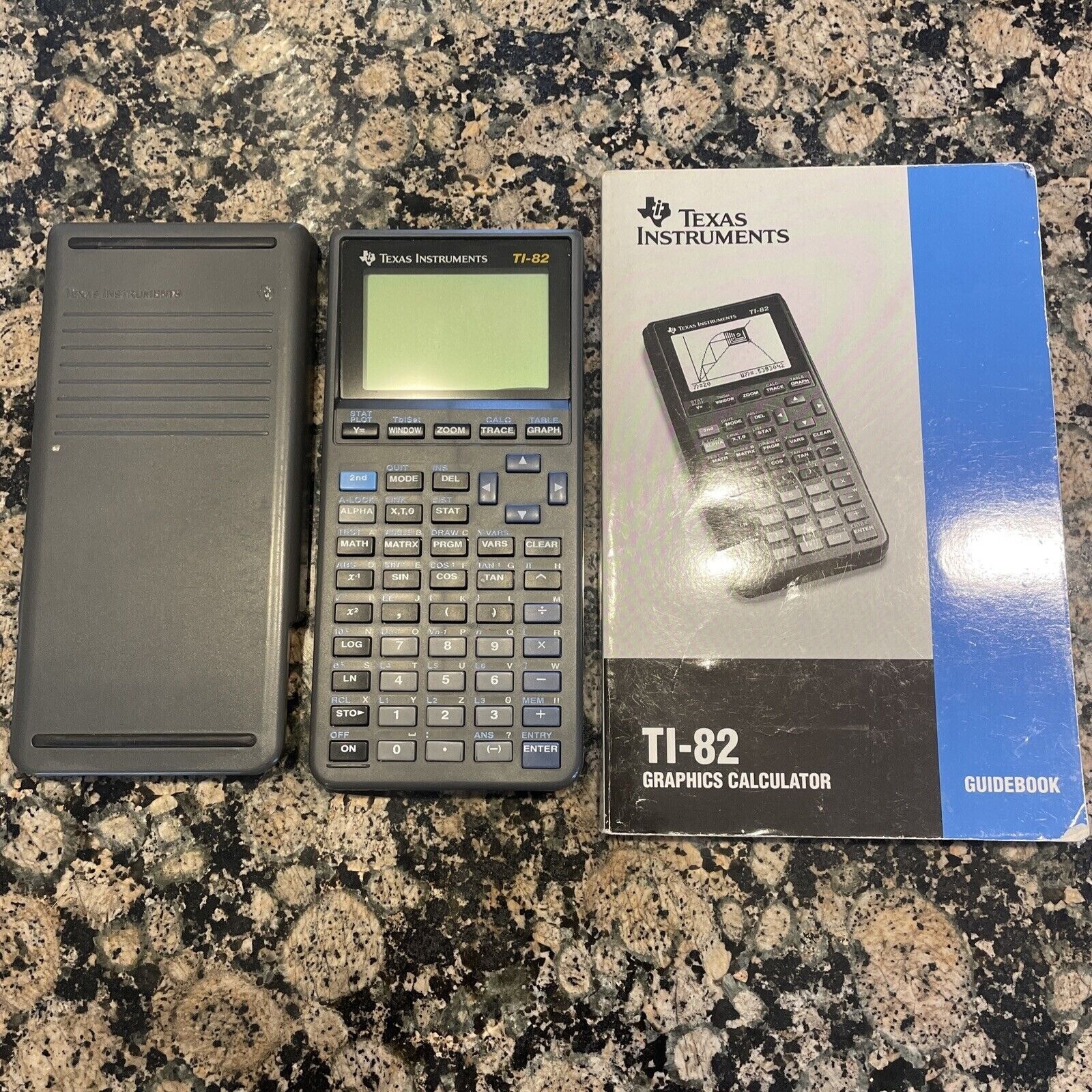Texas Instruments TI-82 Graphing Calculator W Cover & Manual See Notes ...