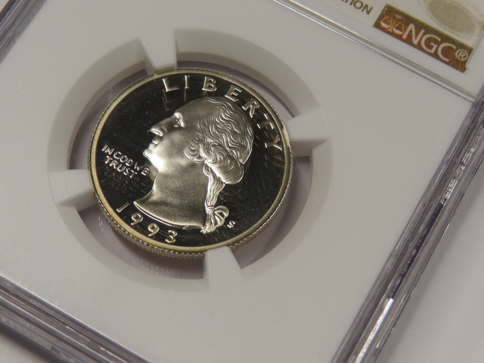 1993 S SILVER NGC PF 70 ULTRA CAMEO PROOF WASHINGTON QUARTER COIN 25 ...