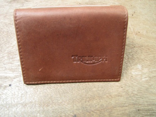 Triumph logo Brown Leather credit card size wallet, licence / ID holder ...