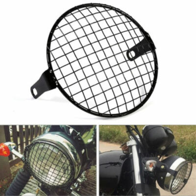 Motorbike Headlamp Metal Light Mesh Grill Headlight Protector Guard ...