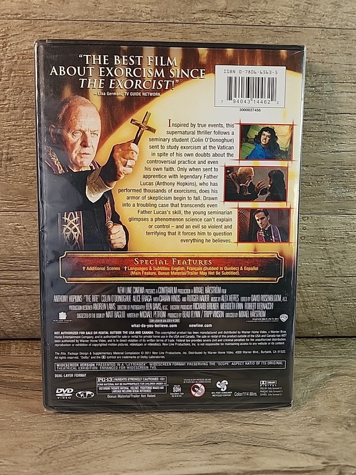 The Rite DVD BRAND NEW SEALED Anthony Hopkins Exorcism Movie New Line ...