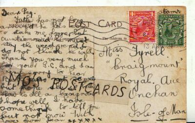 Genealogy Postcard - Tyrell - Royal Avenue - Onchan - Isle of Man - Ref ...