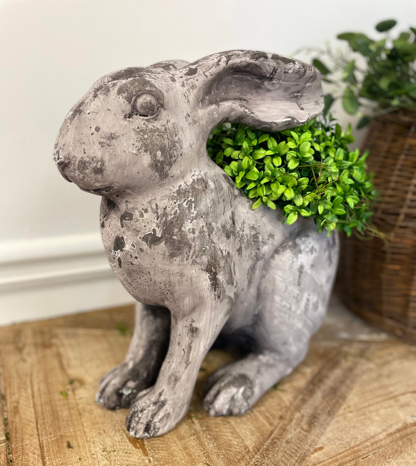 Bunny Rabbit Planter Statue Resin | eBay