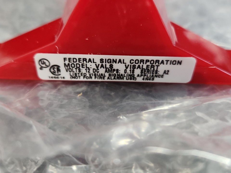🆕️ Federal Signal VALS-012R Visalert Strobe Light RED ⚡️🇺🇸 SHIP ...