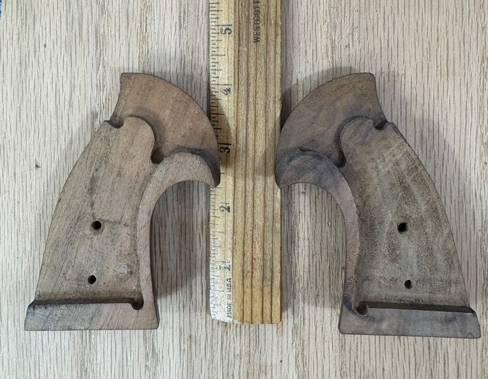 S&W Smith and Wesson K Frame Target Checkered Wood Grips Estate Find | eBay