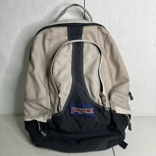 Jansport Beige Tan Black Hike School Gym Book Backpack Bag 90s Vintage ...