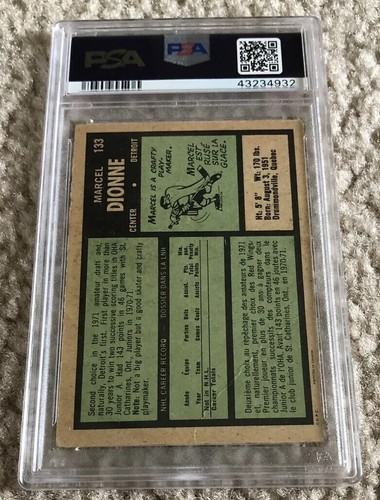 1971 O-PEE-CHEE #133 MARCEL DIONNE SIGNED ROOKIE CARD HOF 92 PSA FR 1.5 ...