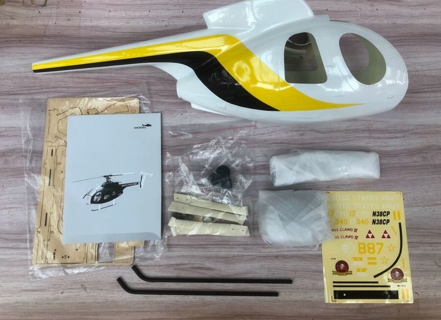 500 size Hughes MD530 Painted Scale Fuselage with Scale Landing Skid ...