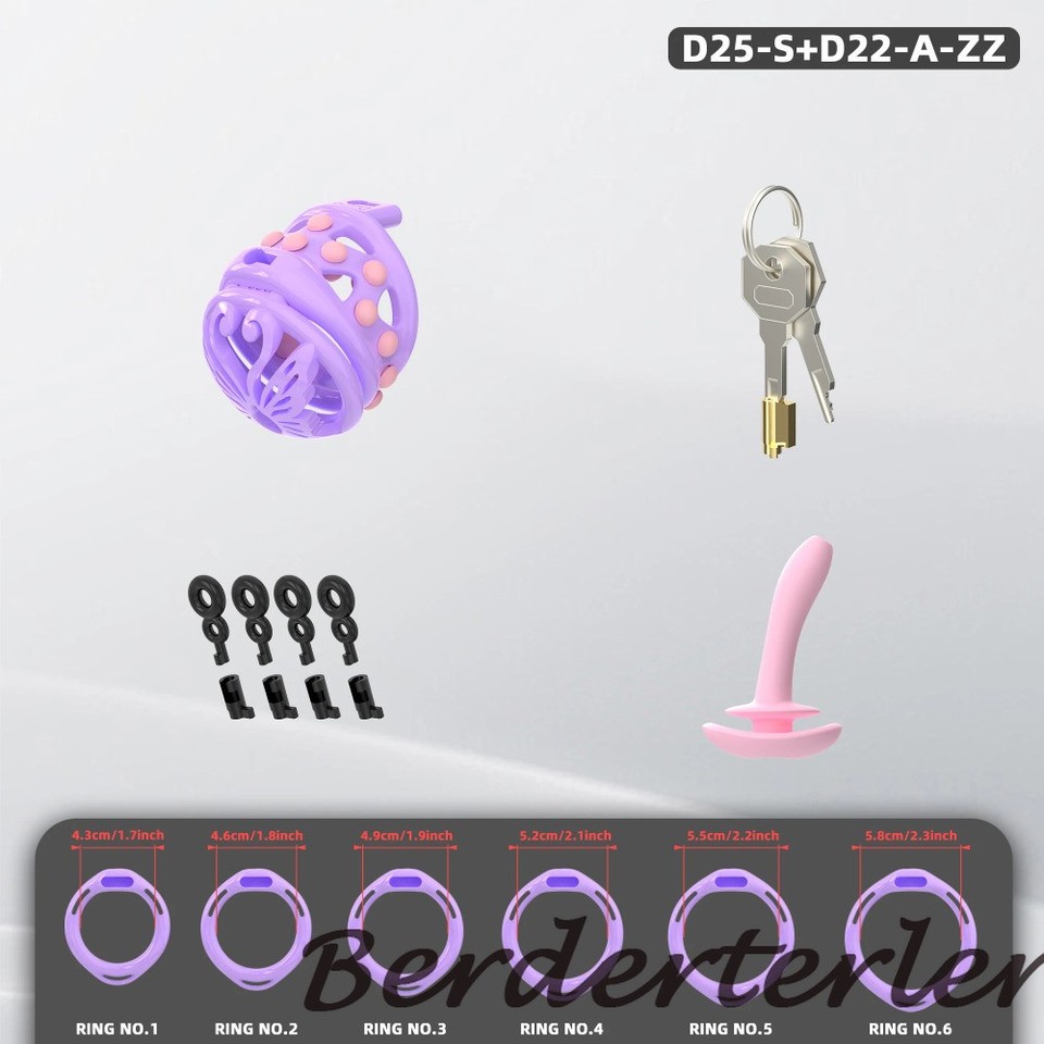 2026 New-Shaped Chastity Cage with 6 Rings CB Lock Sissy Chastity Belt ...