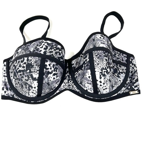 Panache 32E 32DD Bandeau Bikini Top Jolee SW1203 Black Gray Underwire ...