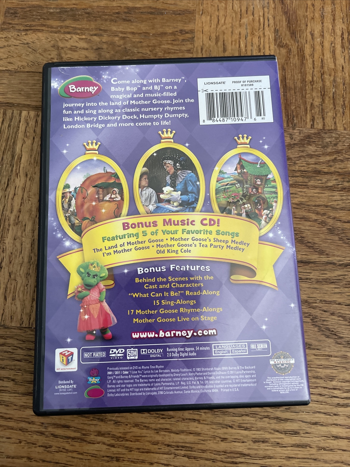 Barney Mother Goose Collection DVD 884487109476| eBay