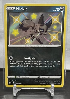 Nickit SV081/SV122 Shining Fates Shiny Vault Holo Rare Pokémon TCG 2021 ...