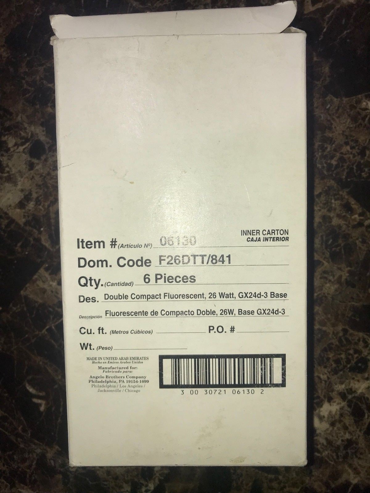 Lot of 6 Abco Double Compact Fluorescent, 26 Watt, GX24d-3 Base F26DTT ...