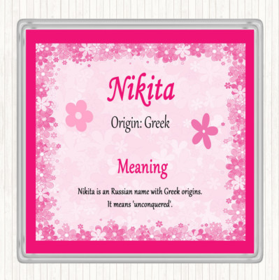 Nikita Name Meaning Drinks Mat Coaster Pink | eBay UK