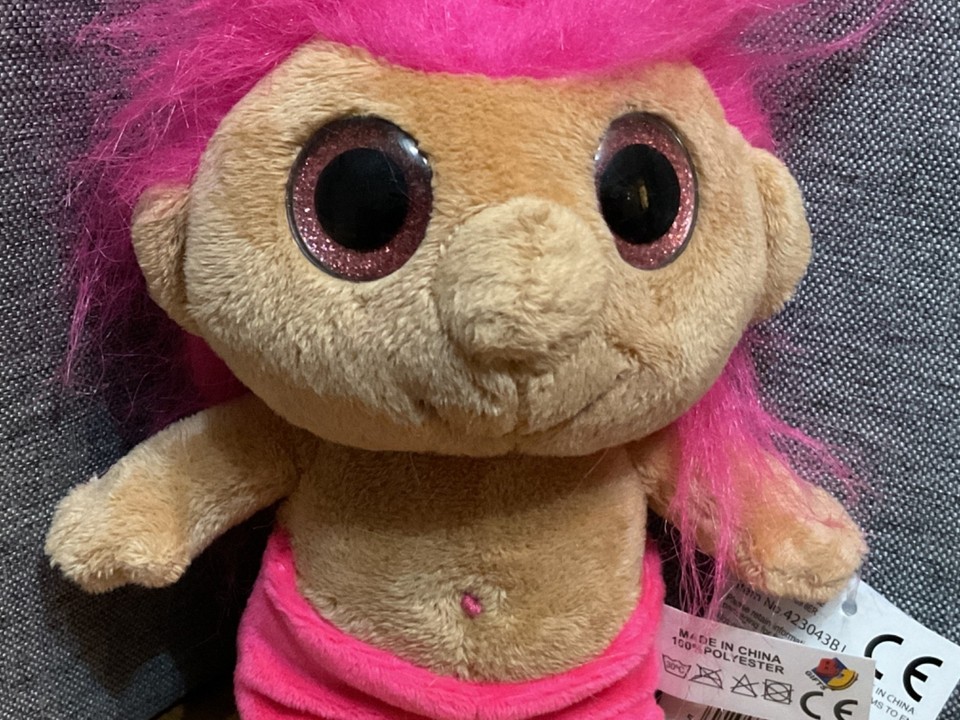 💕Lucky Troll With pink Pants/Hair/Belly Button Doll Soft Plush Toy 8 ...