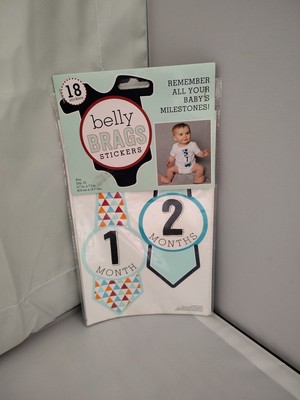 Milestone Infant Baby BELLY BRAG STICKERS (18 Stickers) ]-BABY TIES ...
