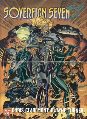 1995 DC Comics SOVEREIGN SEVEN S7 Poster by Chris Claremont / Dwayne ...