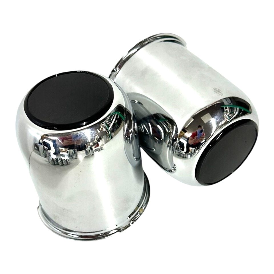 2 Trailer Wheel Center Caps - Steel Chrome Cap fits 3.19" Center ...