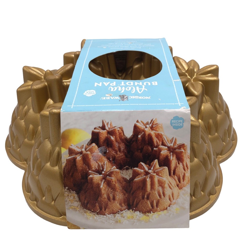 Nordic Ware Gold Aloha Pineapple Hawaii Bundt Cake Pan Cast Aluminum 10 ...