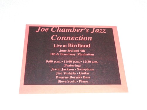 Joe Chambers Jazz Connection Birdland New York City 1990s Rare Promo ...