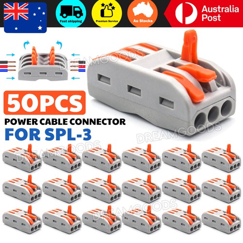 50PCS Lever Nut Electrical Cable Wire Connector Conductor Block Clamps ...