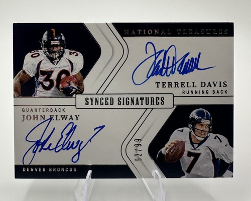 2025 National Treasures Terrell Davis John Elway Synced Signatures Dual ...