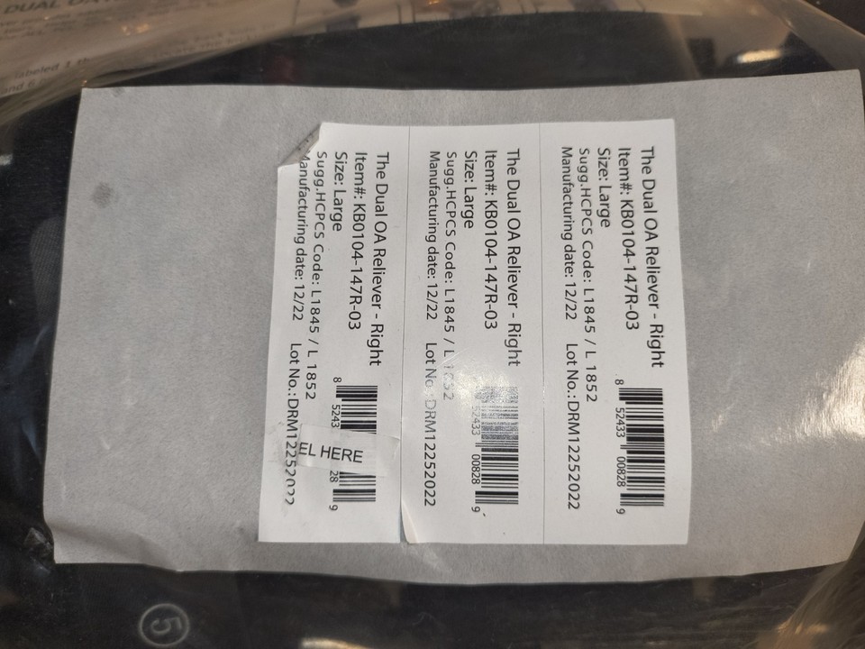 BRAND NEW Dual OA Reliever-RIGHT- LARGE KB0104-147R-03 L1845-L1852 w ...