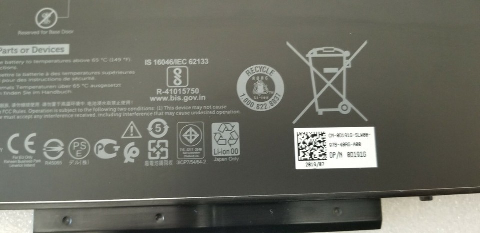 NEW Genuine Dell Precision 3541 3551 BATTERY 11.4V 97WH D191G TYPE ...