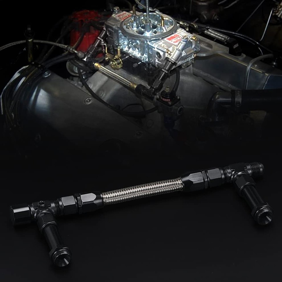 Braided AN8 Dual Feed Carb Fuel Line Double Pump For 4150 Holley ...