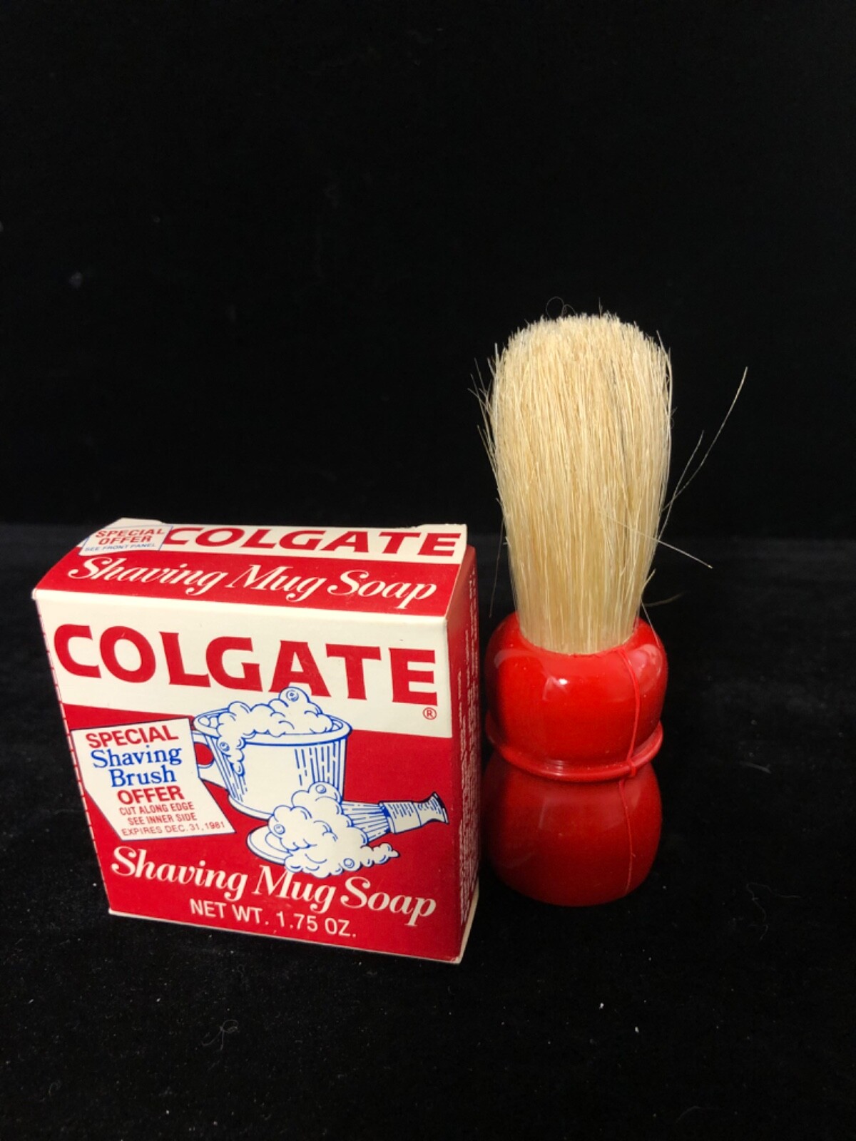 Vintage Colgate Shaving Soap (in box) 1.75 with Red Shaving Brush | eBay