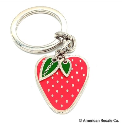 Vintage COACH Fresh Berries Strawberry Purse Charm KeyChain FOB #1631 ...