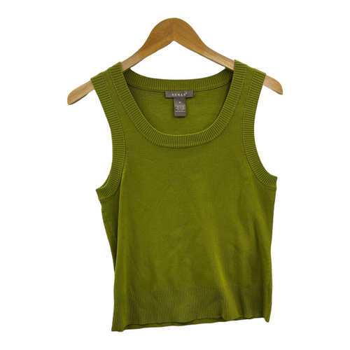 Kenar Womens Top Green Sleeveless Scoop Neck Knit Viscose Tank M | eBay