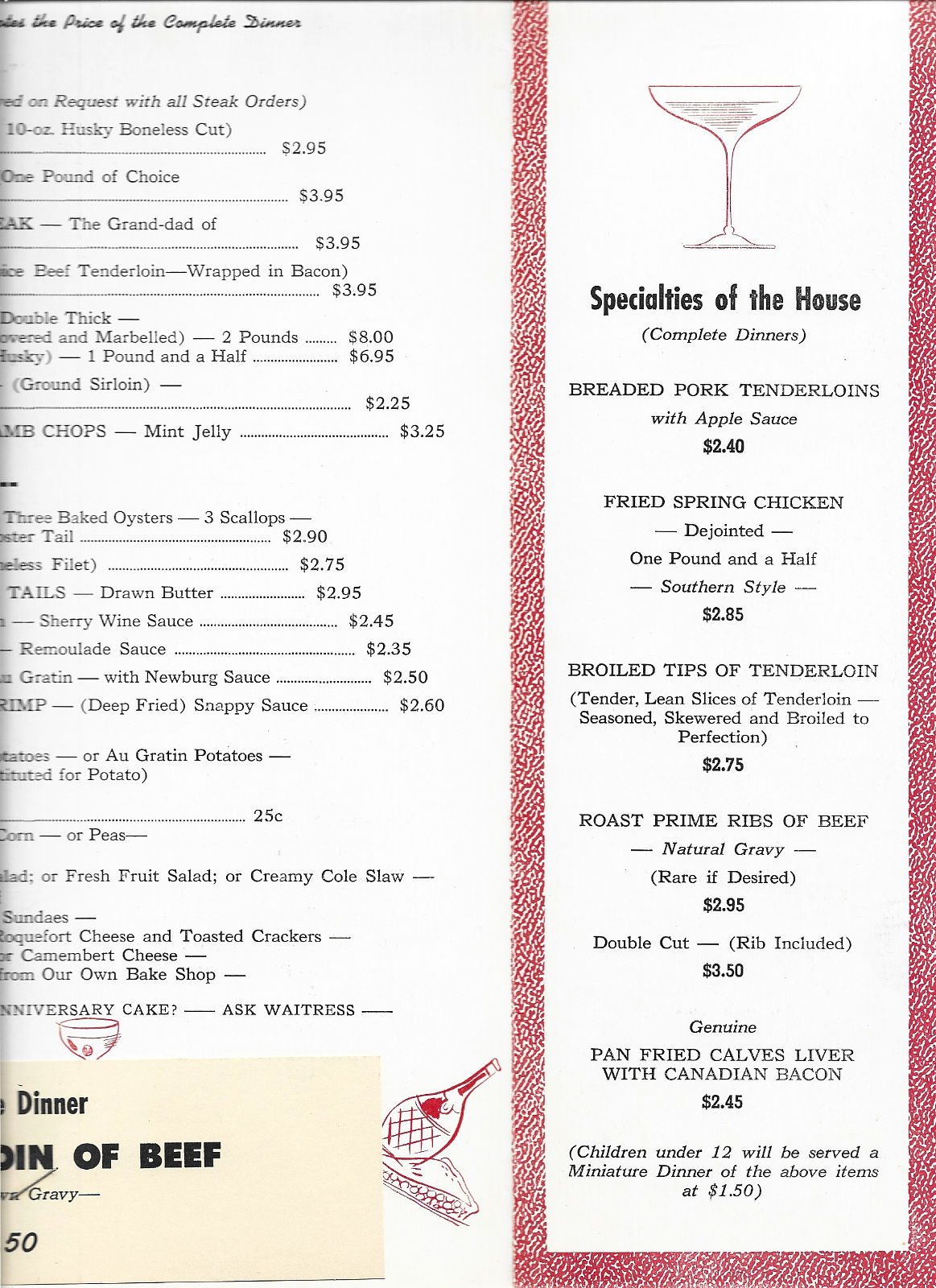 Vintage Menu, Schuler's Restaurant | eBay