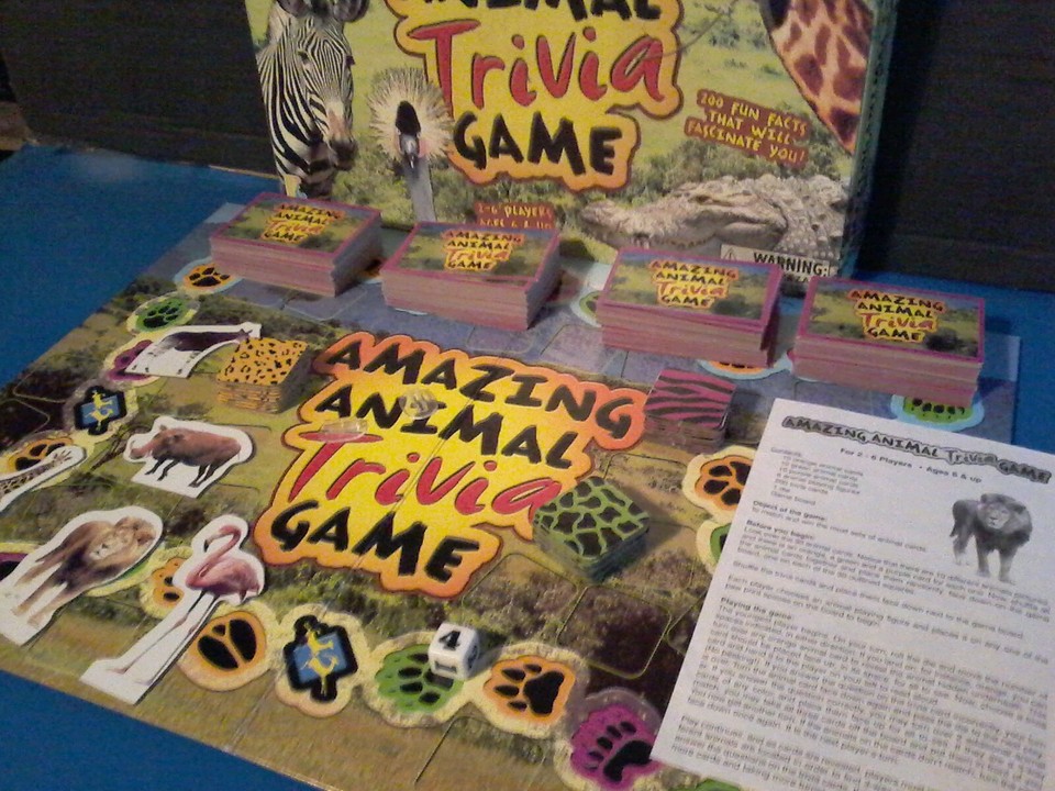 Amazing Animal Trivia Game Ages 6+ Kids Board Game Toy Hobby Learning ...