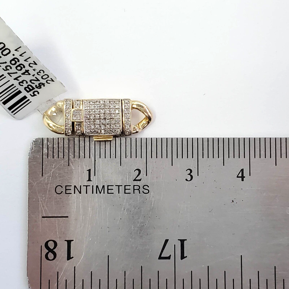 10K Yellow Gold Diamond Box Clasp Cuban Accessory 7-75MM Pave Set ...