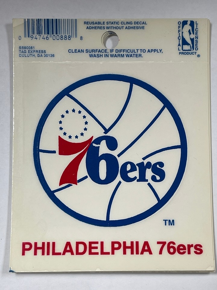 Philadelphia 76ers Small Static-Cling Window Decal Sticker 3.5" x 3.75 ...