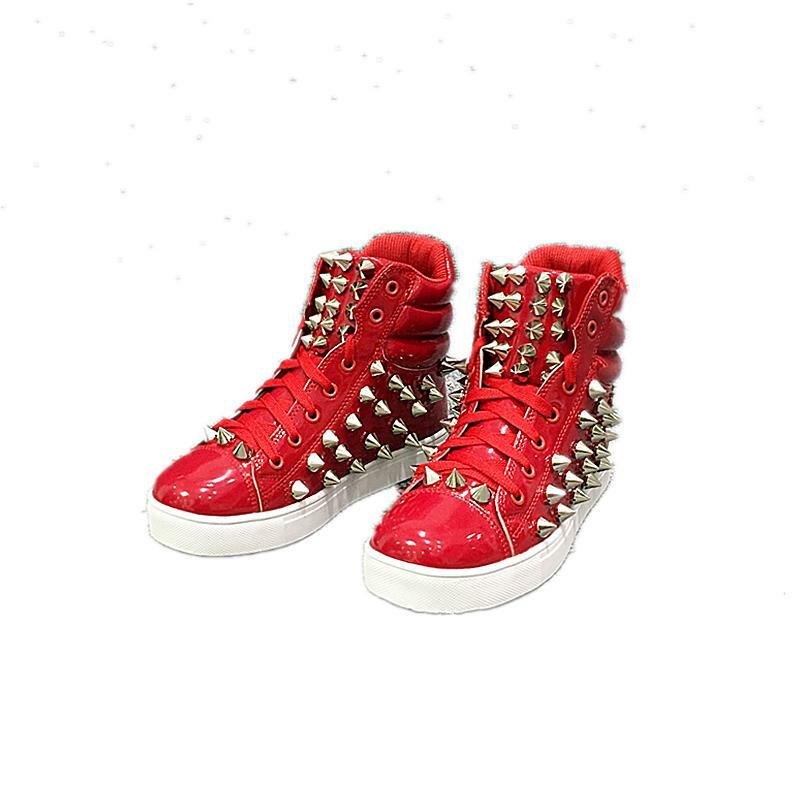 Spike Studded Men's Sneakers Shoes Ankle Boot Rivet High-Top Athletic ...
