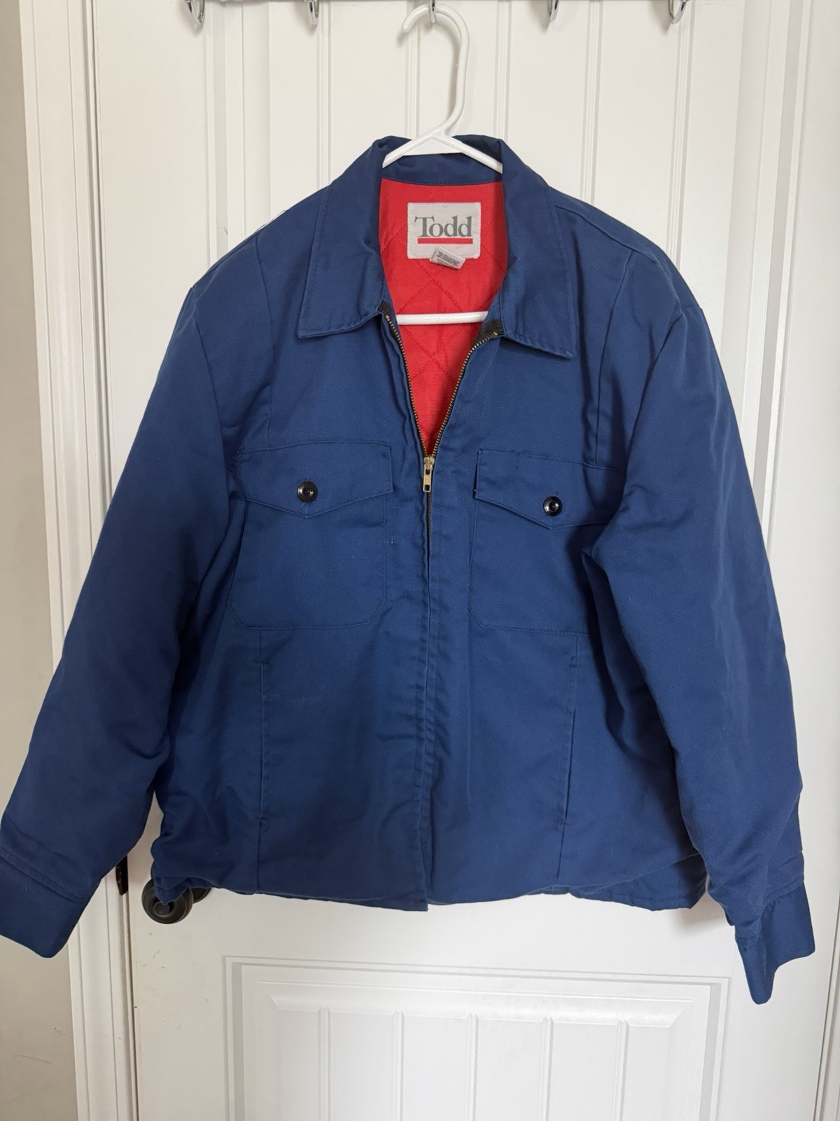 Vintage 1980s Todd Blue Permanent Press Work Jacket Q… - Gem