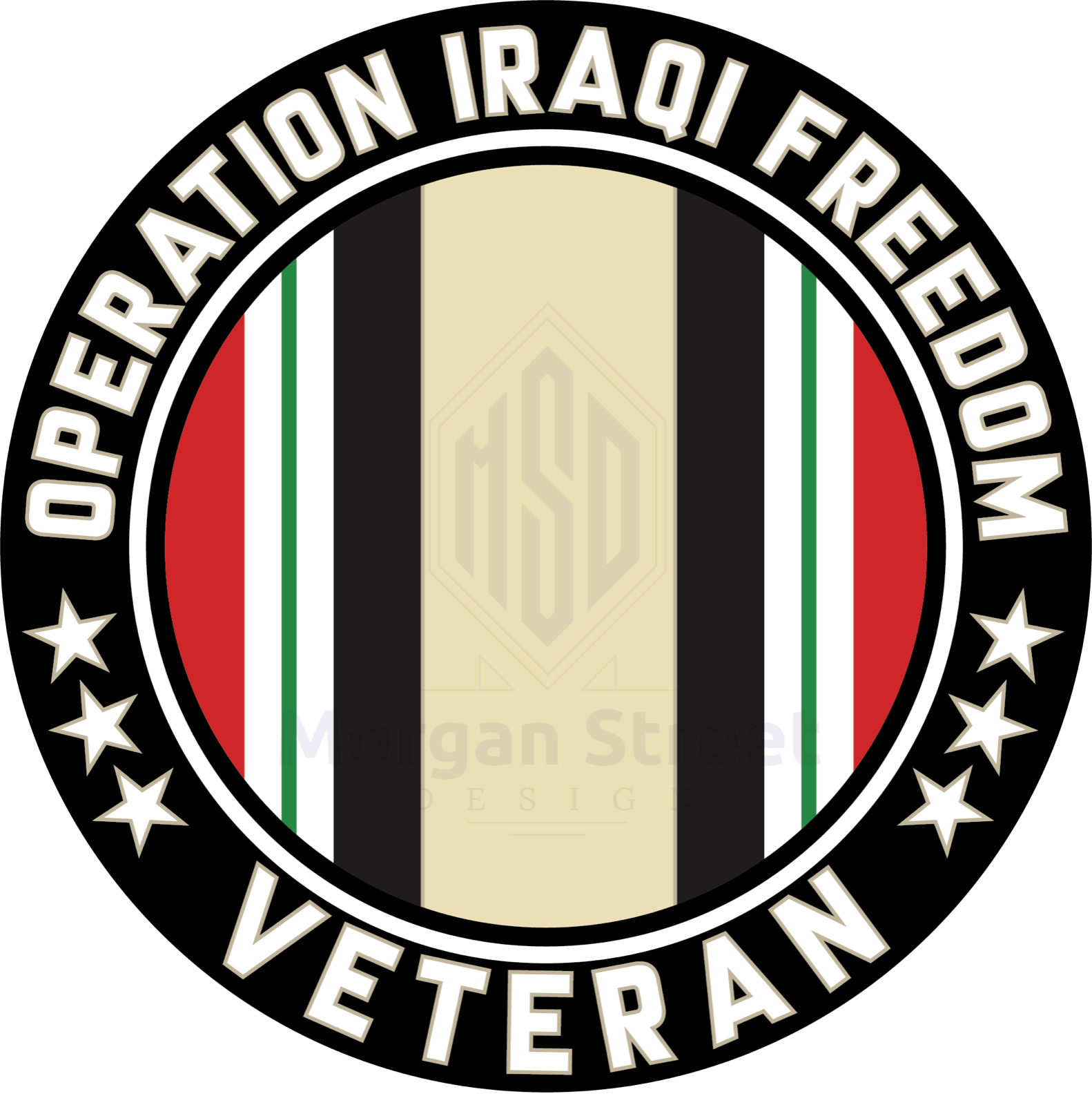 Iraq War Veteran Decal/Sticker Car Window Round Die Cut Iraqi Freedom ...
