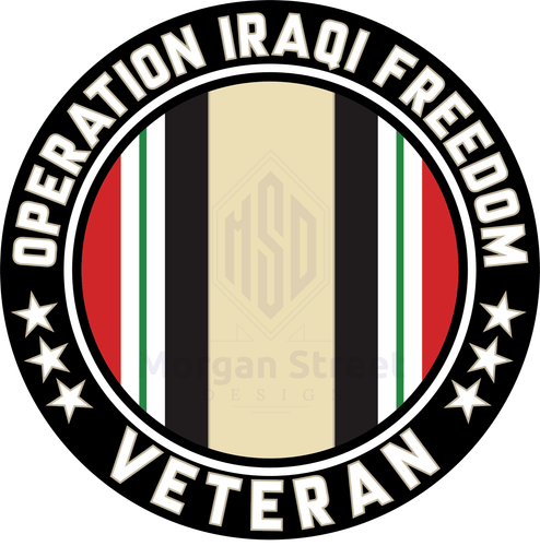 Iraq War Veteran Decal/Sticker Car Window Round Die Cut Iraqi Freedom ...
