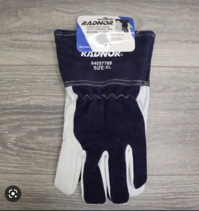 Radnor Gloves L Grain Goatskin Leather Split Cowhide Mig Welding 4 ...