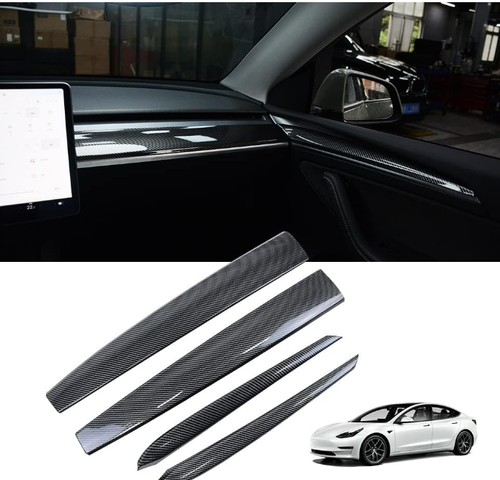 Dashboard Wrap/Front Door Inner Armrest Panel Cover Trim for Tesla 3/Y ...