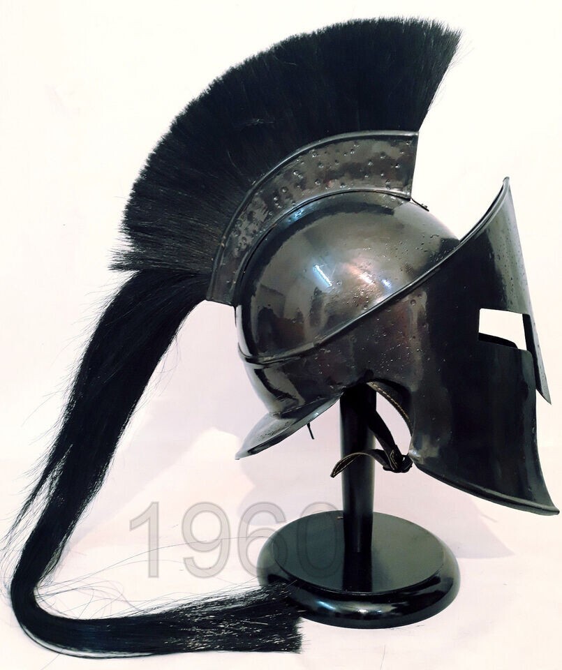 300 King Leonidas Spartan Helmet -300 Movie Solid Steel Helmet Medieval ...