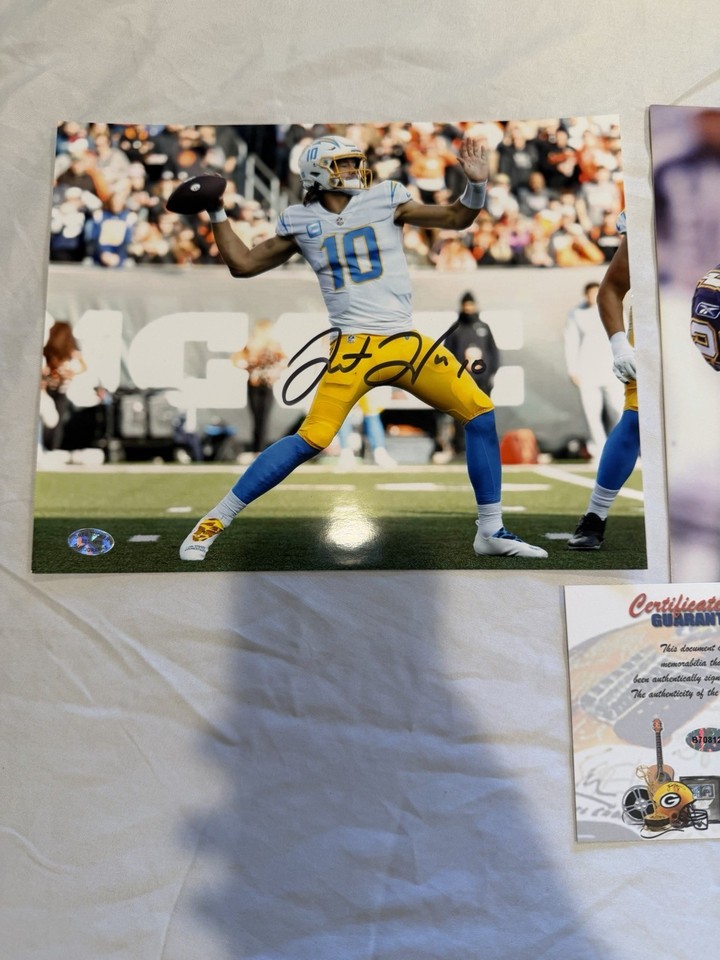 Justin Herbert signed 8x10 And Signed LT 8x10 Both Authenticated | eBay